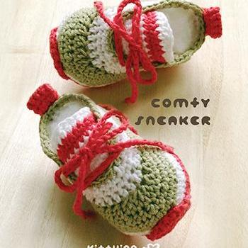 Crochet Baby Pattern Comfy Nike Baby Sneakers Crochet Baby Shoes ...