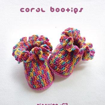 Crochet Coral Baby Booties Newborn Boots Preemie Shoes Crochet Pattern ...