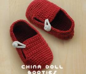 China Doll Baby Booties Crochet Pattern, Pdf - Chart & Written Pattern ...