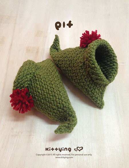 Crochet PATTERN Elf Baby Booties For Christmas Holiday Thanksgiving By ...