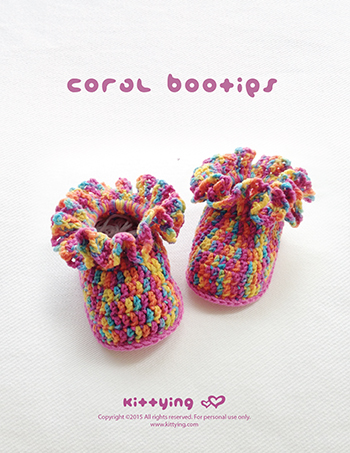 Crochet Coral Baby Booties Newborn Boots Preemie Shoes Crochet Pattern ...